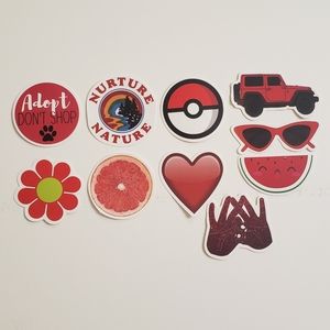Accessories | 315 5pcs Red Stickers | Poshmark